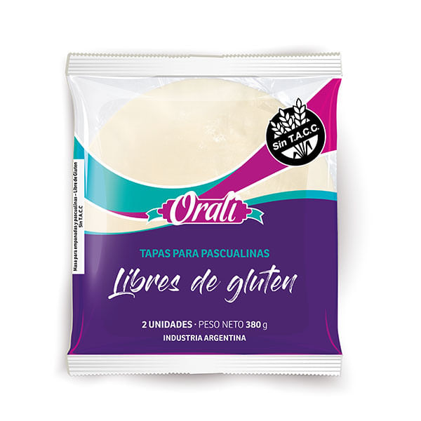 Tapas Para Pascualina Orali Sin Tacc 380 g - Abastecedor